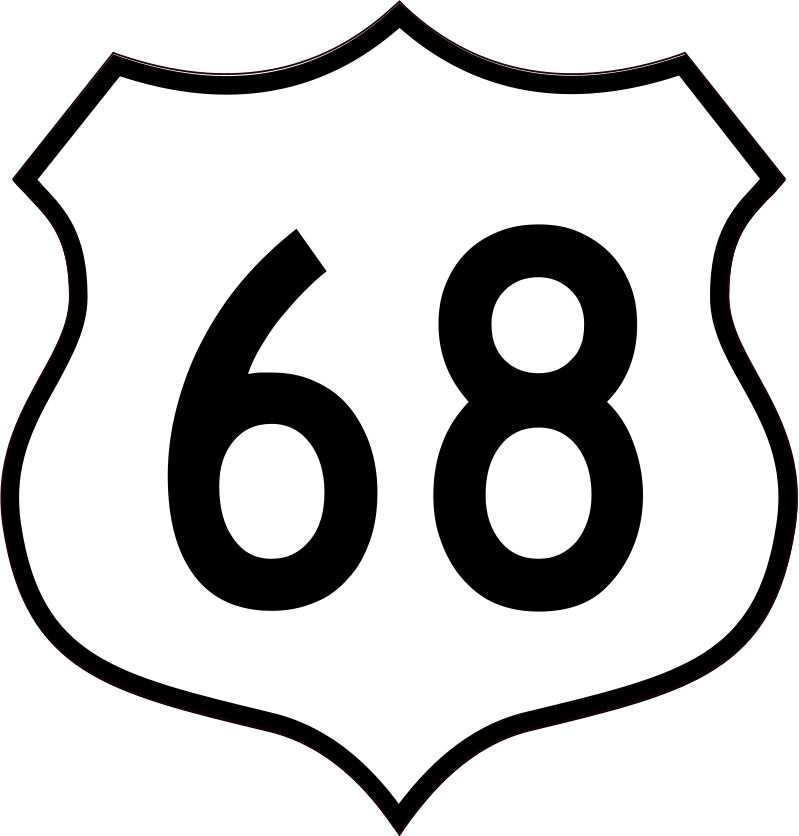 Vibrant, High-Quality Highway 68 Sign Stickers