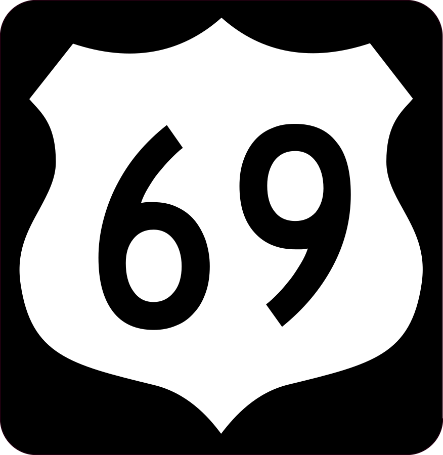Highway 69 Sign With Black Border Magnet