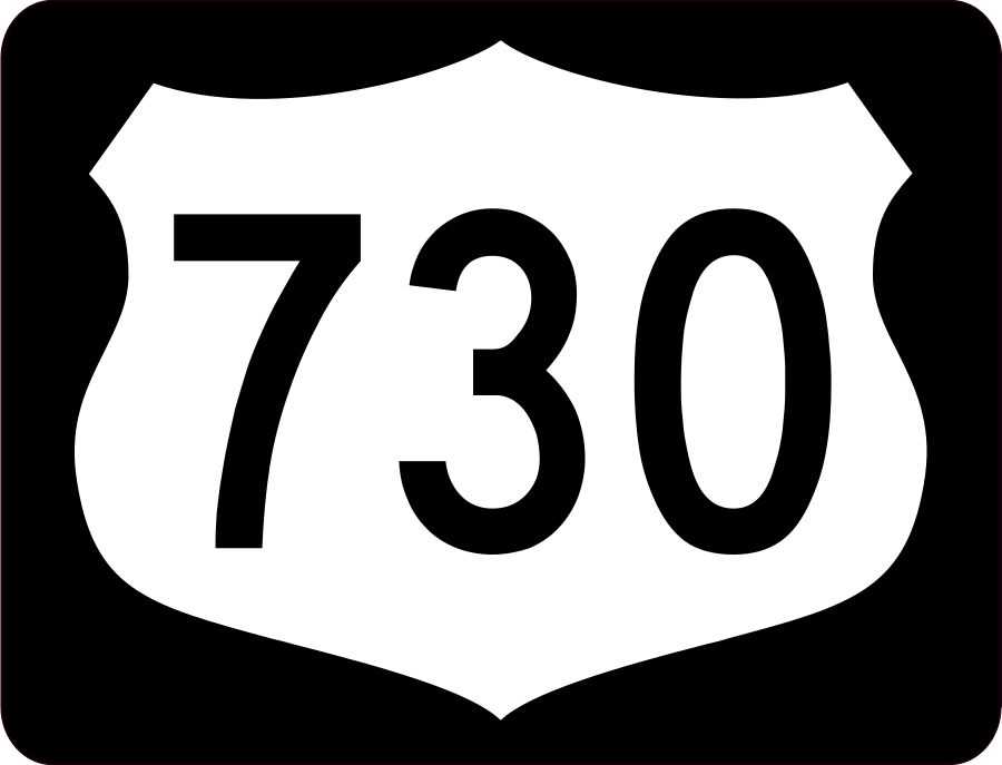 Highway 730 Sign With Black Border Sticker