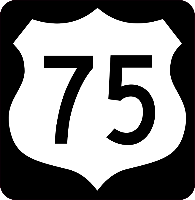 Highway 75 Sign With Black Border Sticker