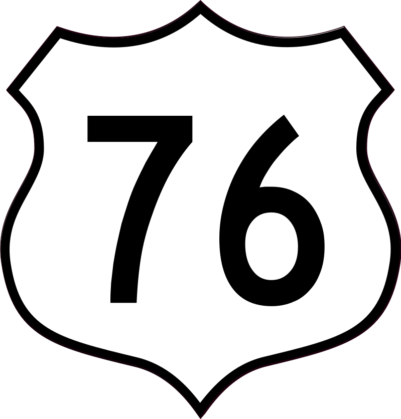 Highway 76 Sign Sticker - Fast Shipping & No Minimums