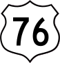 Highway 76 Sign Sticker - Fast Shipping & No Minimums