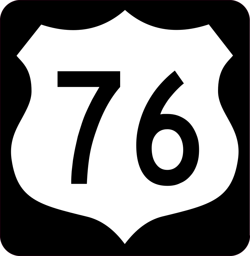 Vibrant, High-Quality Highway 76 Sign With Black Border Stickers