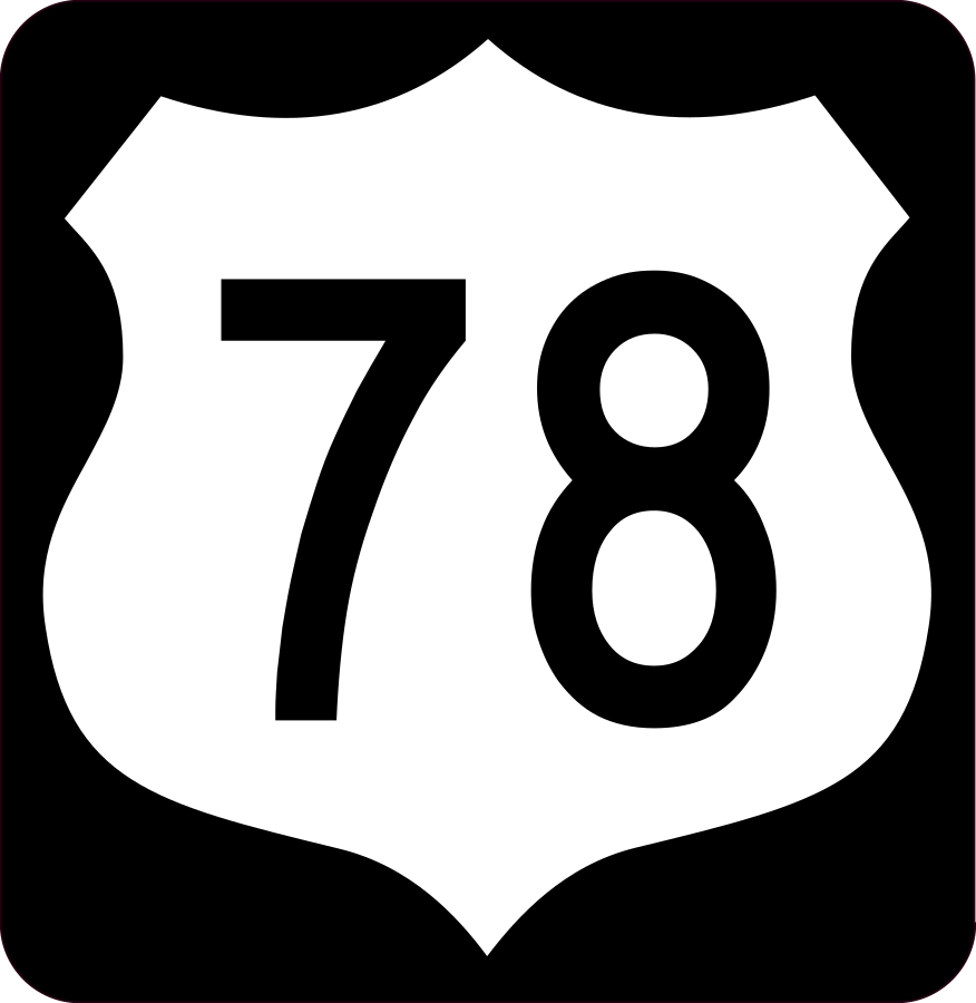 Highway 78 Sign With Black Border Sticker