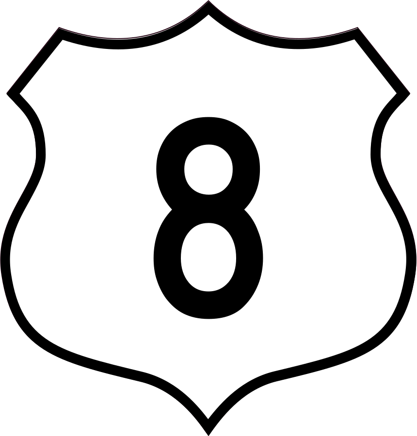 Highway 8 Sign Magnet