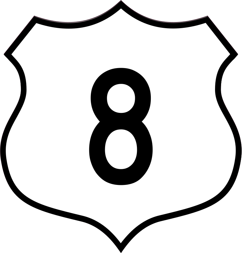 Highway 8 Sign Sticker Shipped Fast & Free!