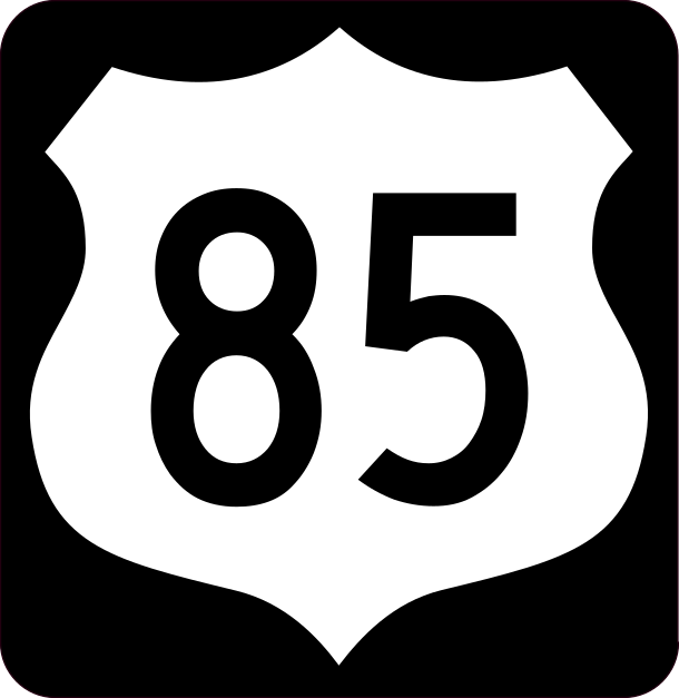 Vibrant, High-Quality Highway 85 Sign With Black Border Stickers