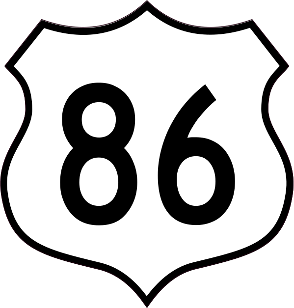 Highway 86 Sign Sticker - Fast Shipping & No Minimums