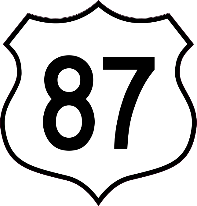 Vibrant, High-Quality Highway 87 Sign Stickers