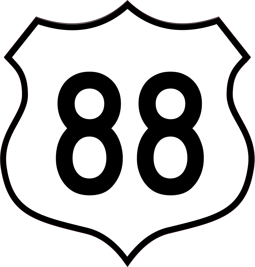 Highway 88 Sign Sticker - Fast Shipping & No Minimums