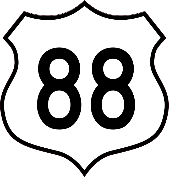 Highway 88 Sign Sticker - Fast Shipping & No Minimums