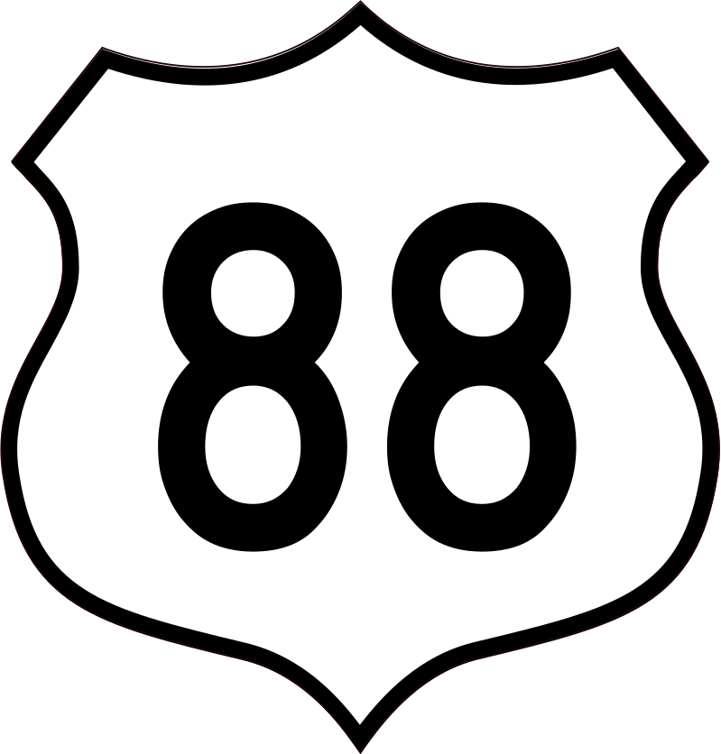 Highway 88 Sign Sticker - Fast Shipping & No Minimums