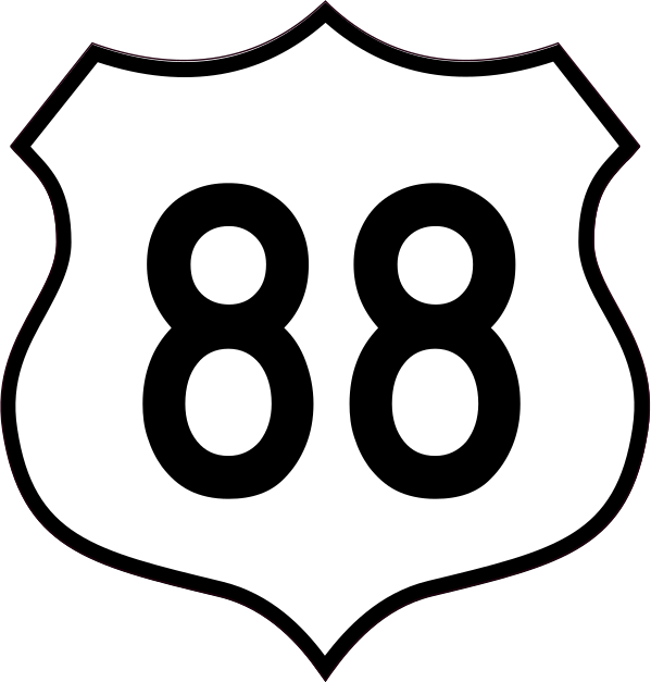 Highway 88 Sign Sticker - Fast Shipping & No Minimums