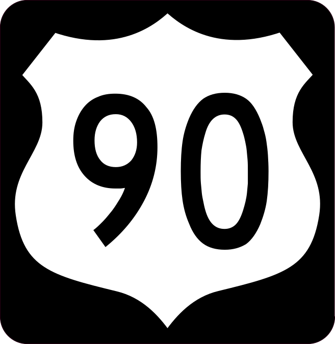 Highway 90 Sign With Black Border Magnet
