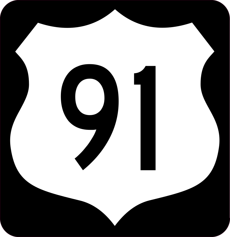 Vibrant, High-Quality Highway 91 Sign With Black Border Stickers