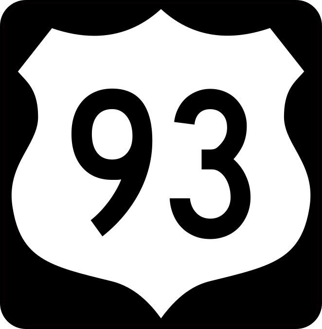 Highway 93 Sign With Black Border Sticker