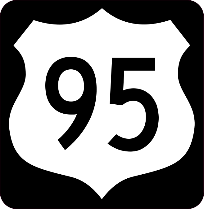 Highway 95 Sign With Black Border Sticker - 50+ Color Options!