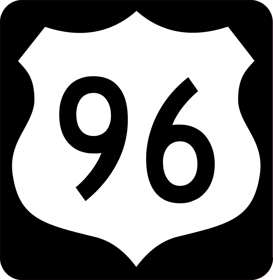 Highway 96 Sign With Black Border Sticker - 50+ Color Options!