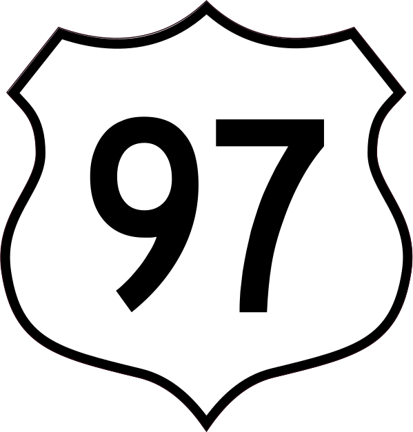 Vibrant, High-Quality Highway 97 Sign Stickers