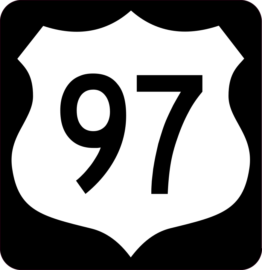 Highway 97 Sign With Black Border Sticker