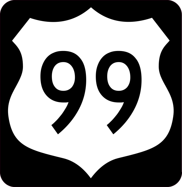 Highway 99 Sign With Black Border Magnet - Fast Shipping & No Minimums