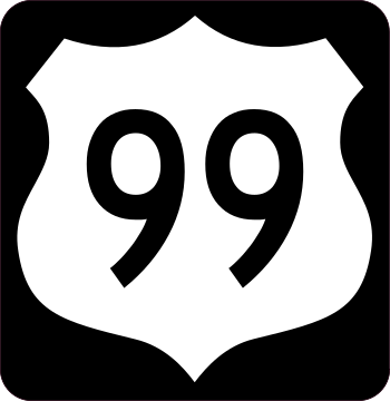 Vibrant, High-Quality Highway 99 Sign With Black Border Stickers