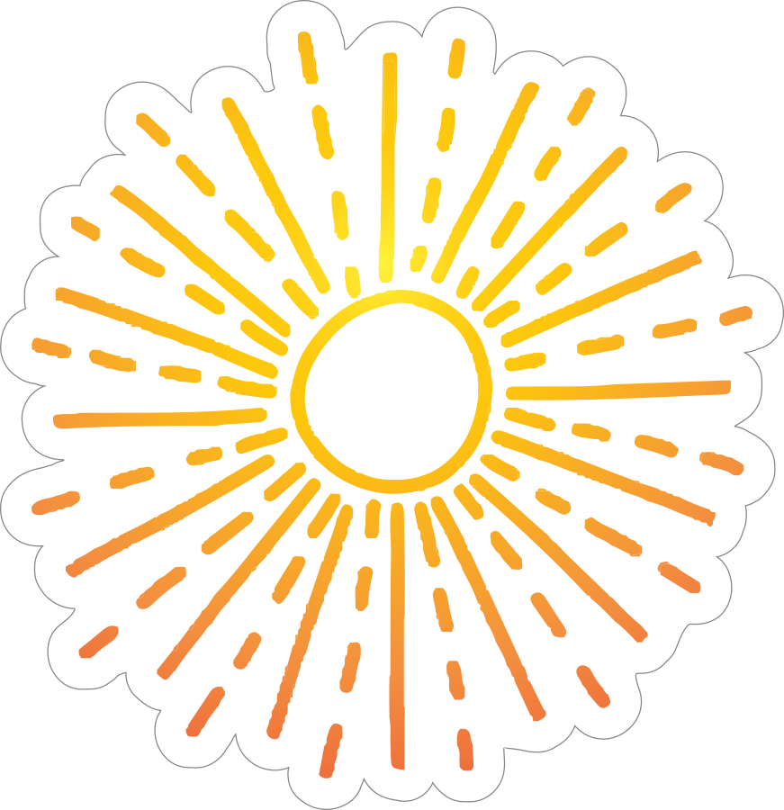 Hippie Sun Sticker - Fast Shipping & No Minimums