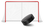 Hockey Net And Hockey Puck Illustration Sticker