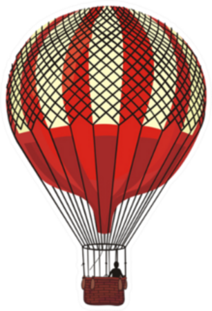 Hot Air Balloon Vintage Sticker