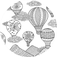 Hot Air Balloon Zentangle Sticker