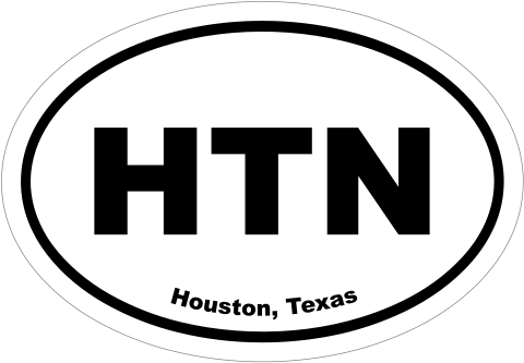 Custom Houston Texas Oval Stickers | Free Shipping