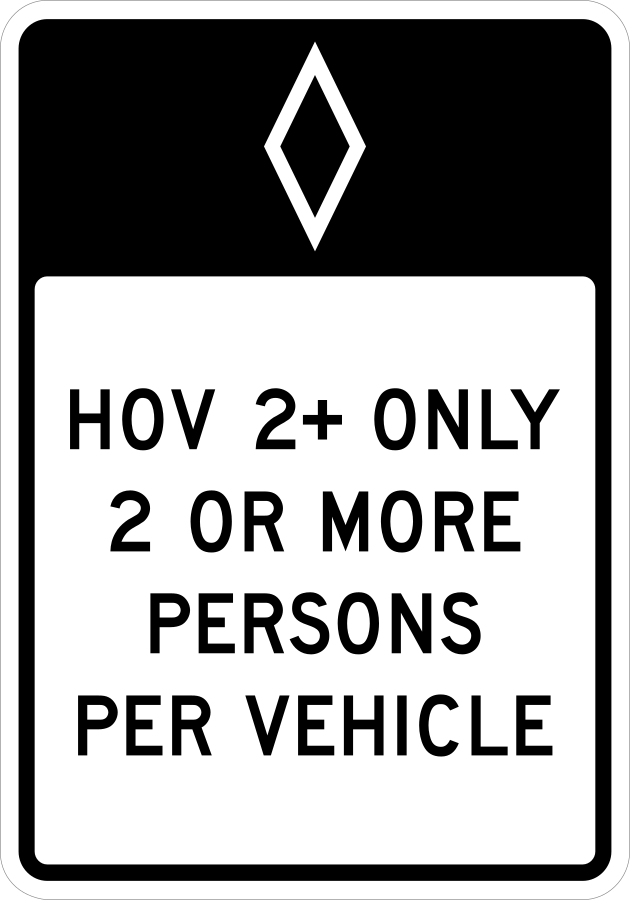 Hov 2+ Only 2 Or More Persons Per Vehicle Sticker Shipped Fast & Free!