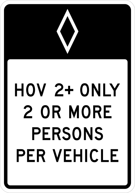 Hov 2+ Only 2 Or More Persons Per Vehicle Sticker Shipped Fast & Free!