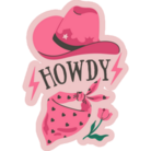 Howdy Pink Cowboy Hat And Bandana Sticker