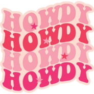 Howdy Pink Typography Sticker