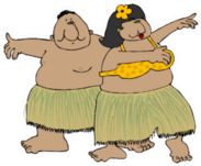 Hula Dancer Couple Sticker