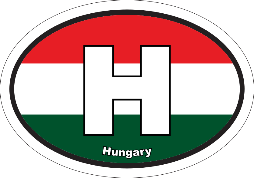 Hungary H Flag Oval Sticker Shipped Fast & Free!
