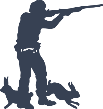 Vibrant, High-Quality Hunter With Rabbits By His Feet Stickers