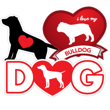I Love My Dog Stickers & Decals | Free Shipping