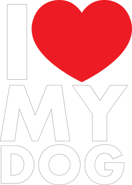 Vibrant, High-Quality I Love My Dog Text With Heart Stickers