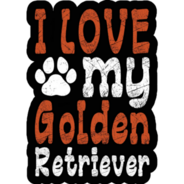 I Love My Retriever Sticker