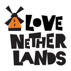 I Love Netherlands Lettering Illustration Windmill Sticker