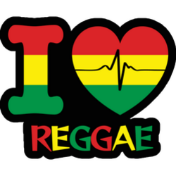 I Love Reggae Heart Sticker