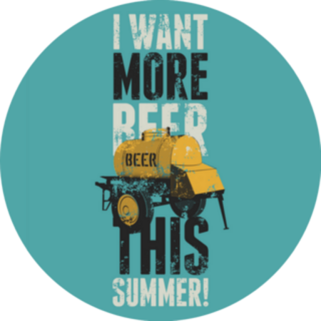 I Want More Beer This Summer Typographic Sticker
