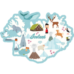 Iceland Icon Map Sticker