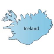 Iceland Map Blue Sticker