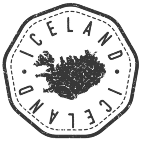 Iceland Map Stamp Sticker