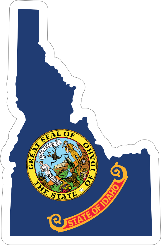 Idaho Flag State Sticker - 50+ Color Options!