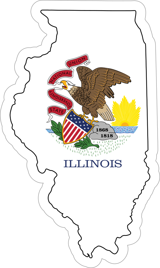 Illinois Flag State Sticker