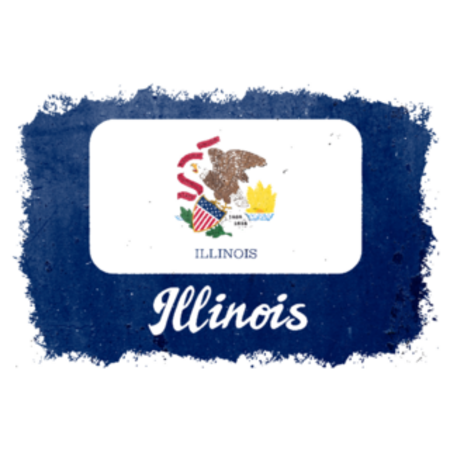 Illinois State Flag Vintage Sticker